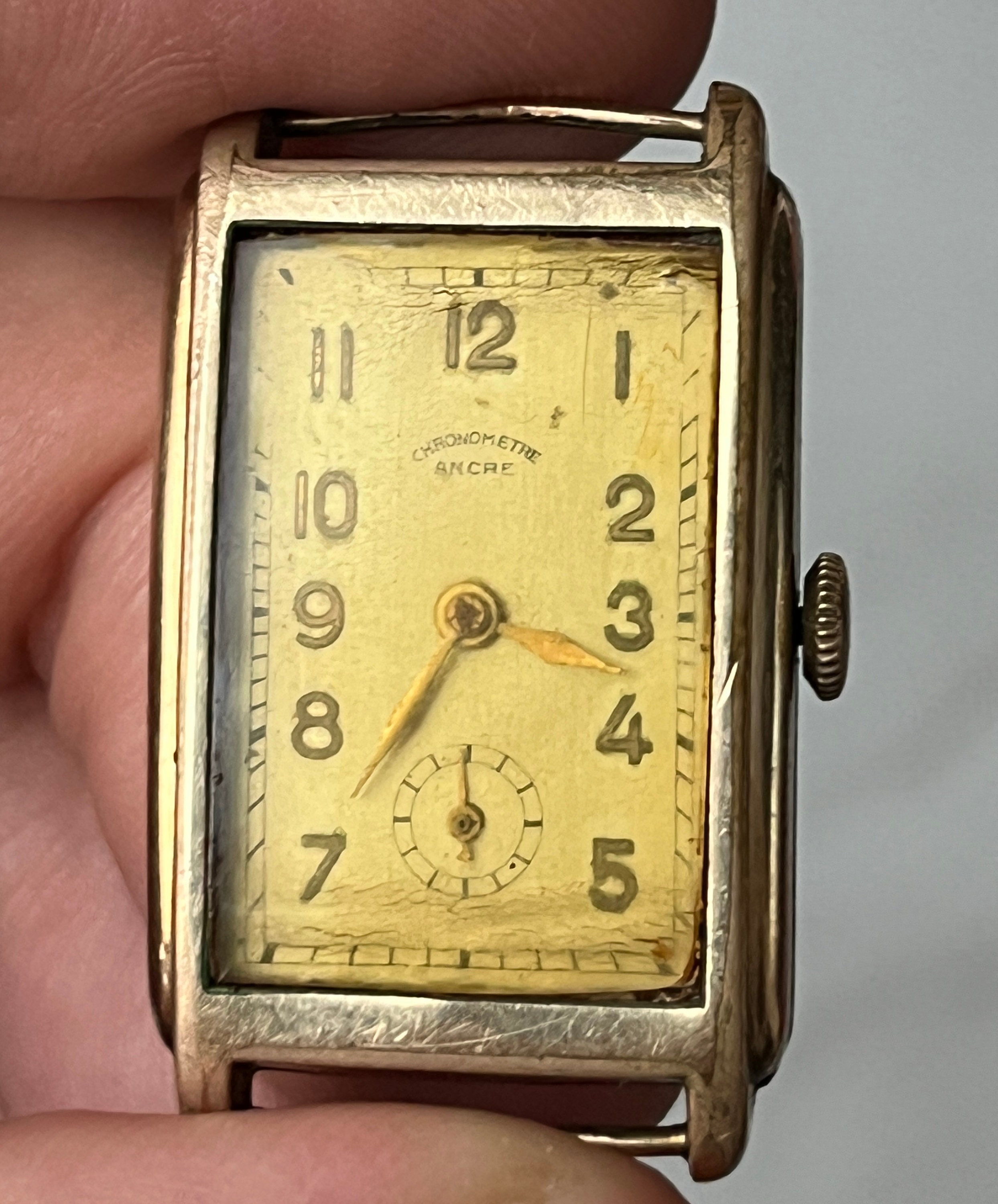 Vintage WW2 Military Rectangular Watch Chronometre Ancre - Etsy