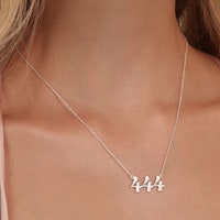 Sterling Silver Angel Number Necklace: Personalized Lucky Number ...