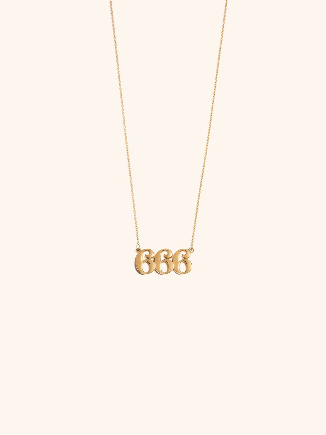 666 Gold Necklace Angel Number 666 18k Gold Necklace Gift for Her ...