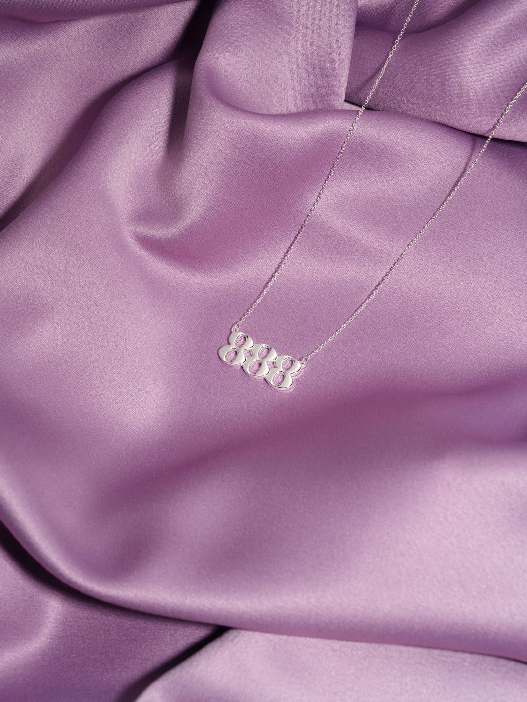 888 Angel Number Necklace, Luxury Quality, Unique Design Silver - Etsy