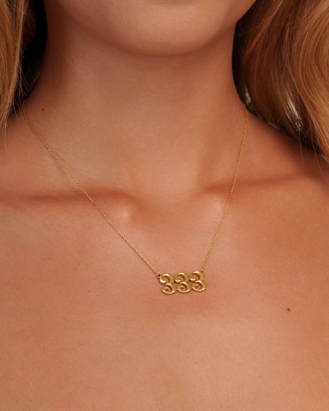 333 Gold Necklace Angel Number 333 Gold Necklace Gift for Her Luxury ...