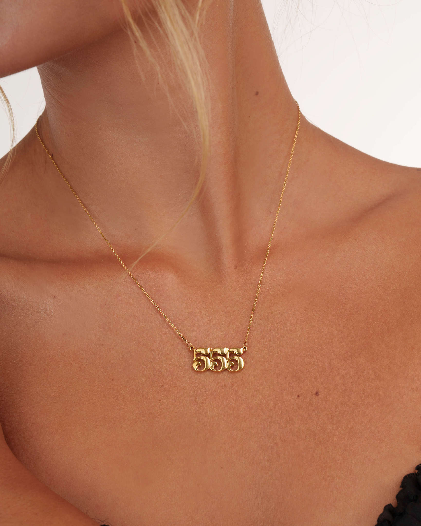 555 Gold Necklace Angel Number 555 18k Gold Necklace Gift for Her ...