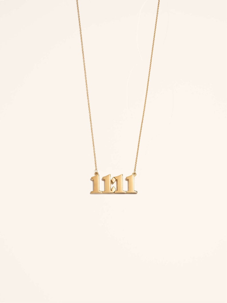 18k Gold 11:11 Necklace Angel Number 1111 Jewelry Luxury Quality Plated ...