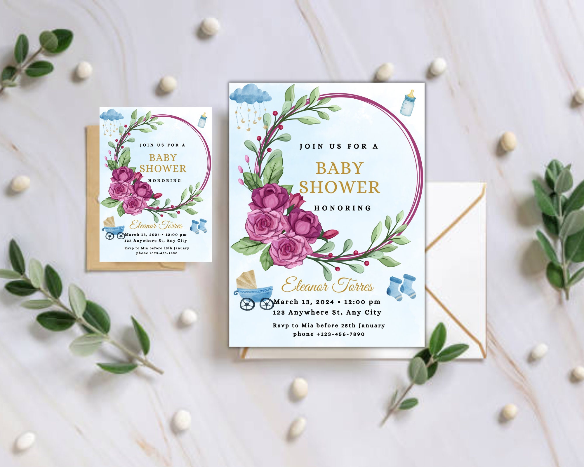 Digital Baby Shower Invitations Customizable Templates for Your Special ...