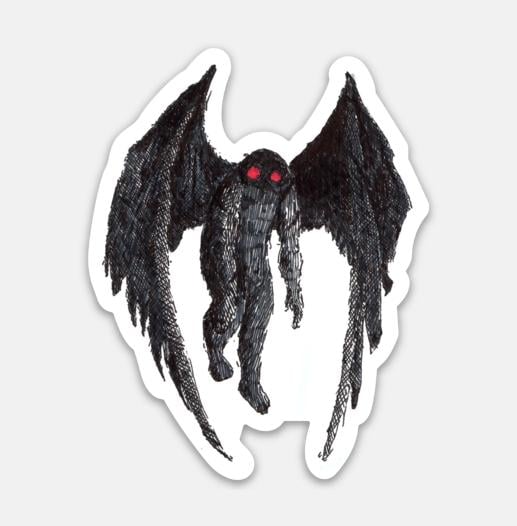 Mothman Hand Drawn Sticker - Laptop Decal - Etsy