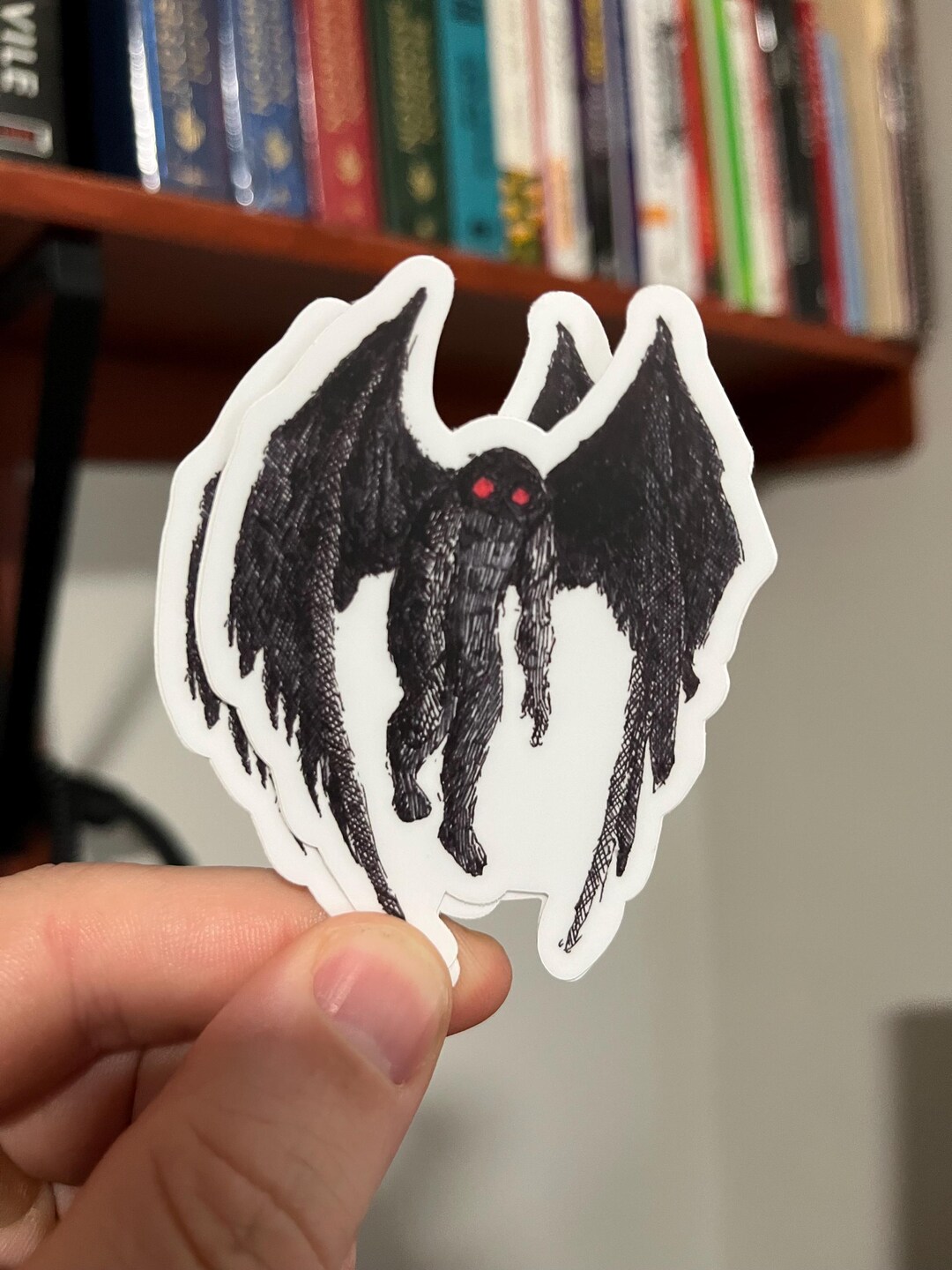 Mothman Hand Drawn Sticker - Laptop Decal - Etsy
