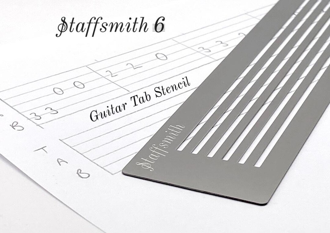Guitar Tab Stencil - Create Your Own Guitar Tablature - Staffsmith 6 - Etsy