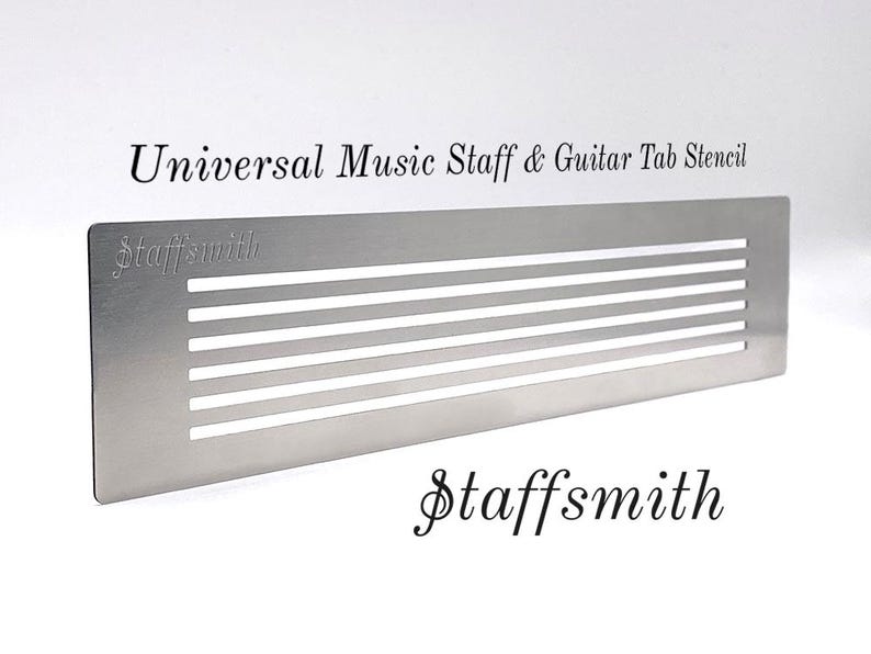 Universal Music Staff & Guitar Tab Stencil - Create Your Own Guitar ...