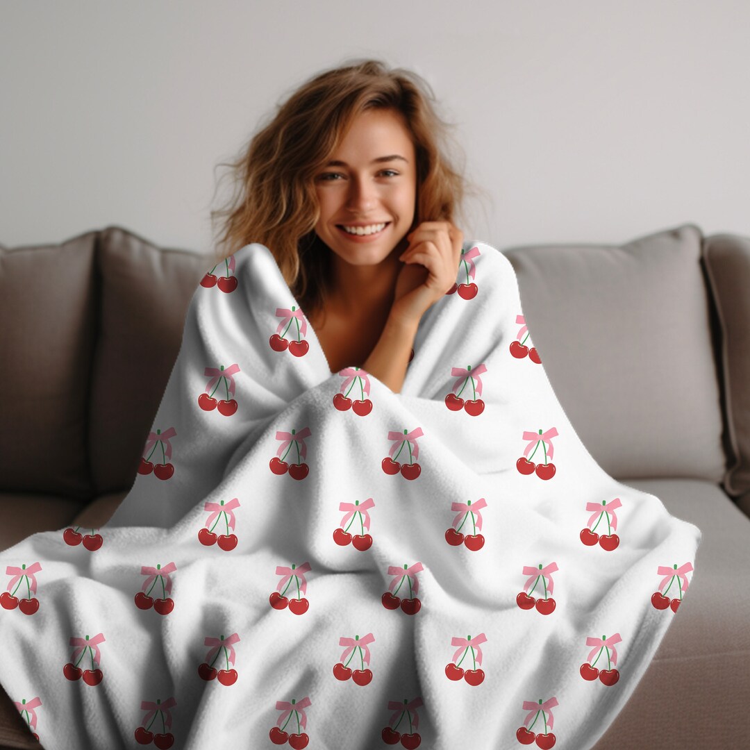 Coquette Blanket, Cherries, Cherry, Cute, Bows, Pink Bow, Coqette ...