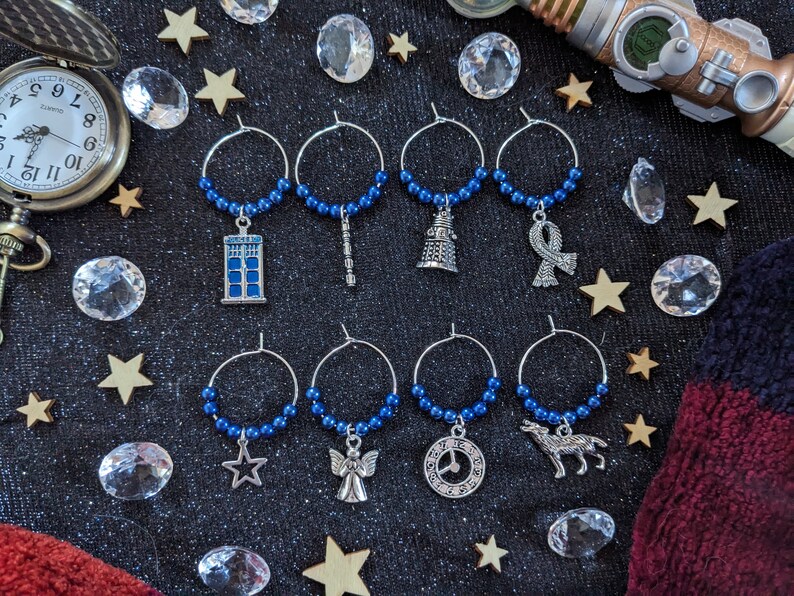 Doctor Who LIMITED EDITION Wine Glass Charms X8 - Etsy