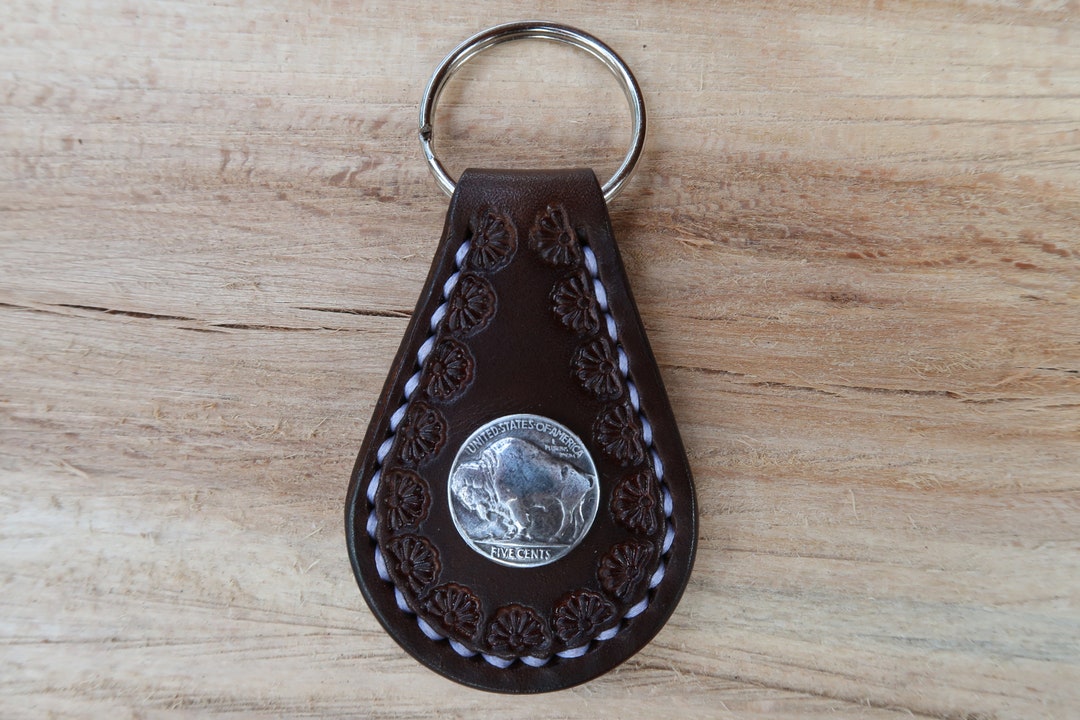 Leather Key Fob With Concho / Keychain - Etsy