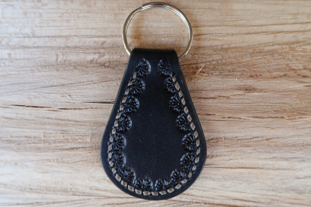 Teardrop Leather Keyring - Etsy