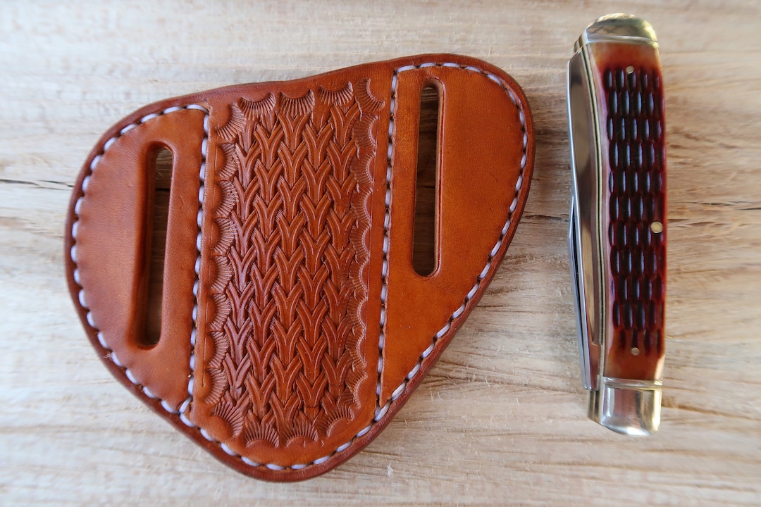 Case Trapper Leather Pancake Sheath / Pocketknife Sheath - Etsy