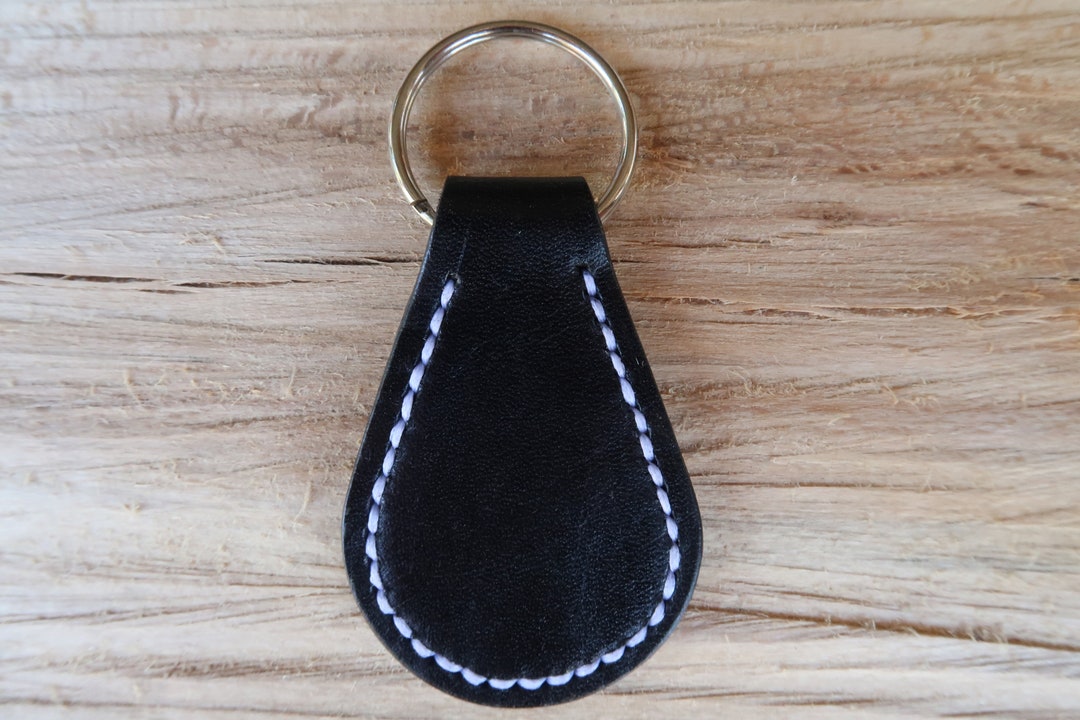 Teardrop Leather Keychain - Etsy