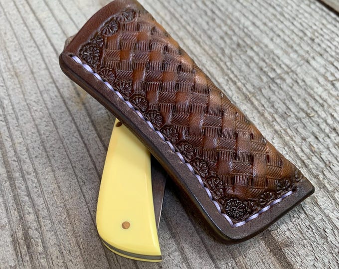 Case Sodbuster Basket Weave Leather Knife Sheath Right Hand - Etsy