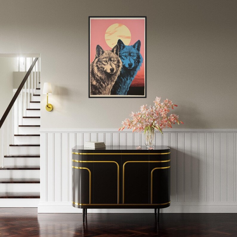 The Wolf Pack Poster Majestic Wildlife Wall Art Ready-to-frame Nature ...