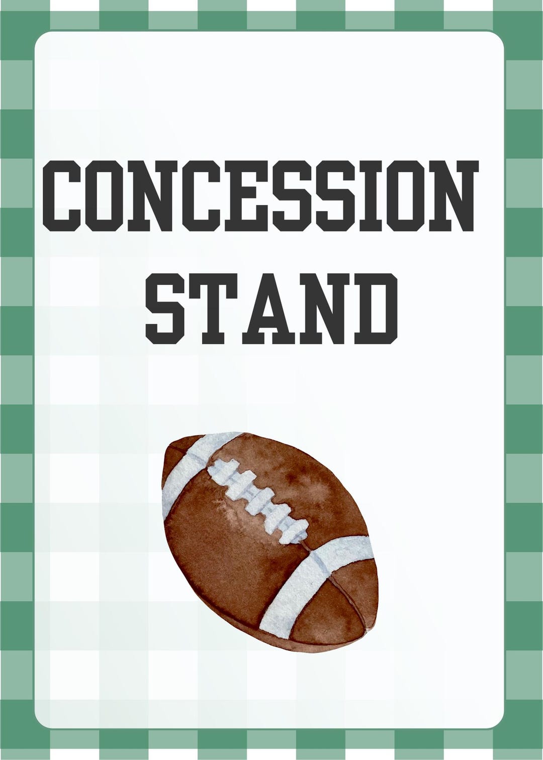 Football Party - Concession Stand Sign - Birthday Party - Etsy