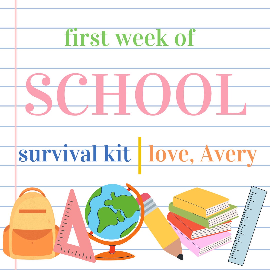 Back to School - First Week of School Survival Kit Gift Tag - Etsy