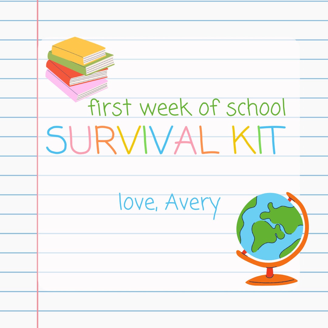 Back to School - First Week of School Survival Kit Gift Tag ...