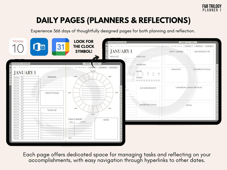 Journey of Zen Dated Digital Daily Planner 2024 2025 All-in-one Planner ...