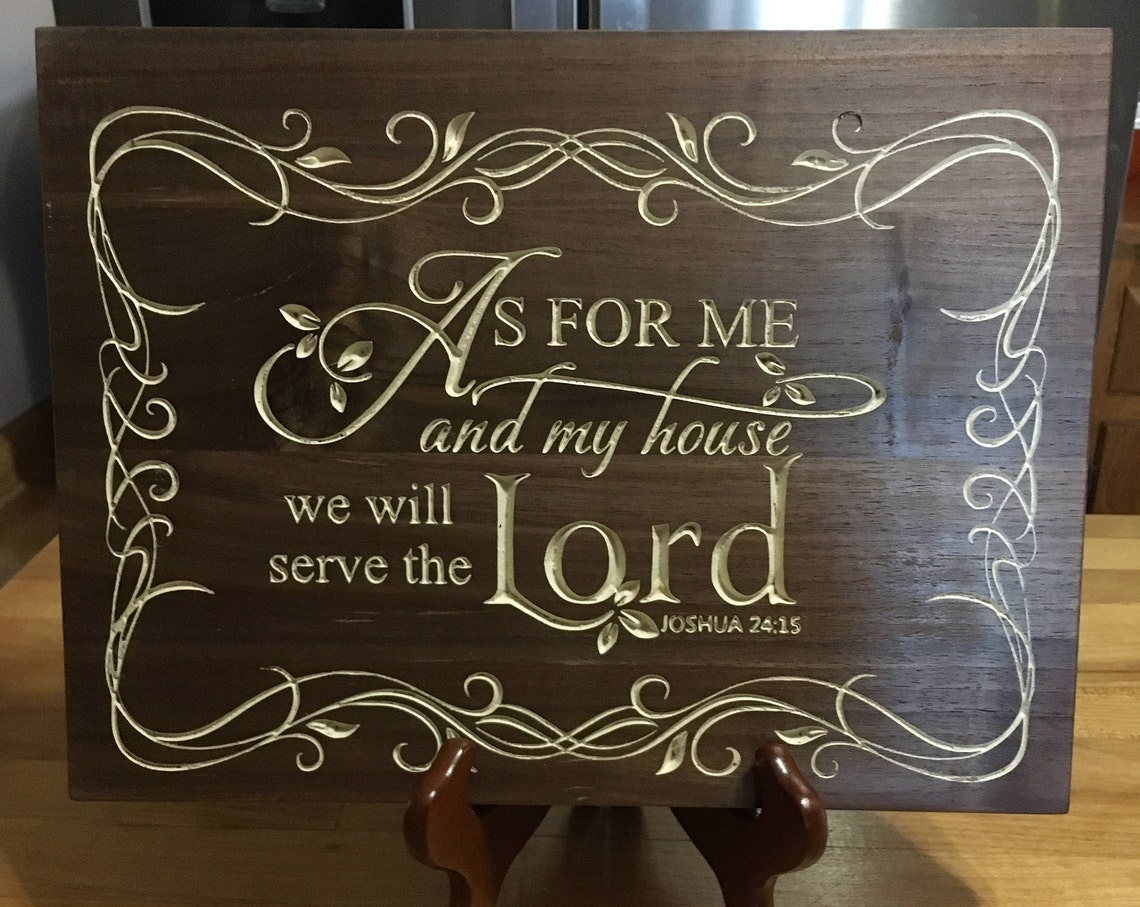As for Me and My House We Will Serve the Lord, Inspirational Plaque ...