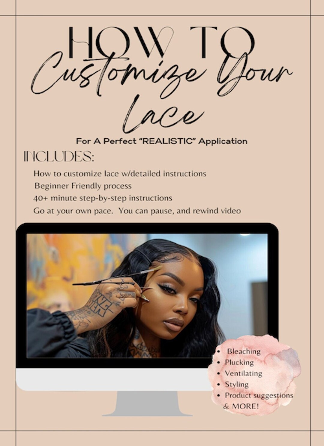 How to Customize Your Lace for A Realistic Look Wig Maker Course Hands ...