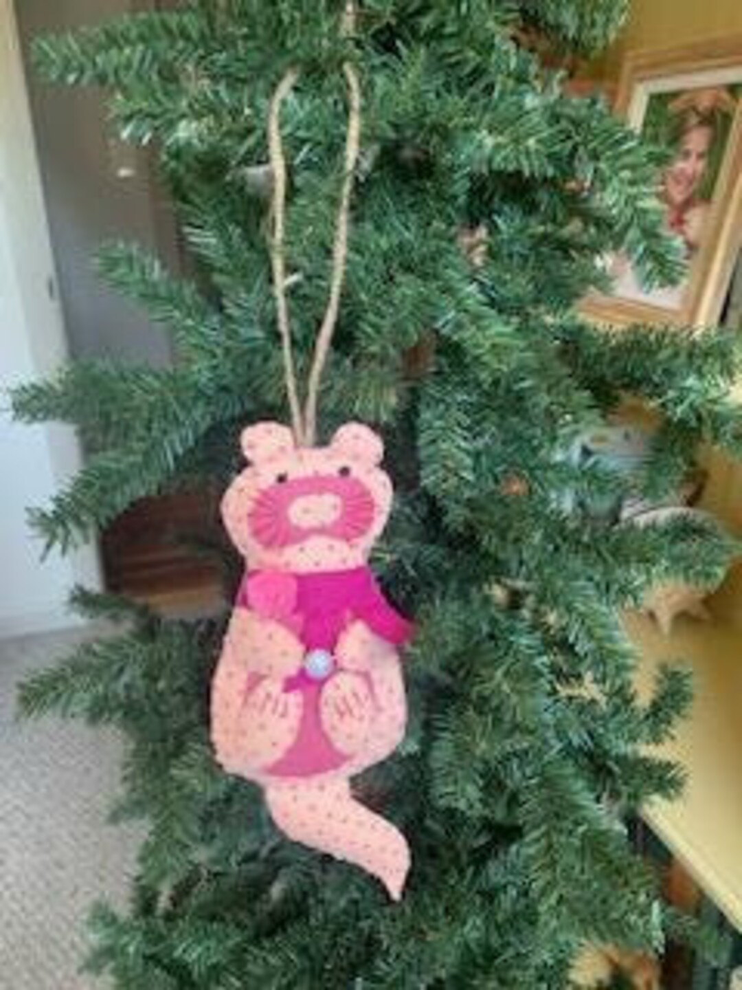 Christmas, Felt Otter With Pearl Bead, Ornament - Etsy