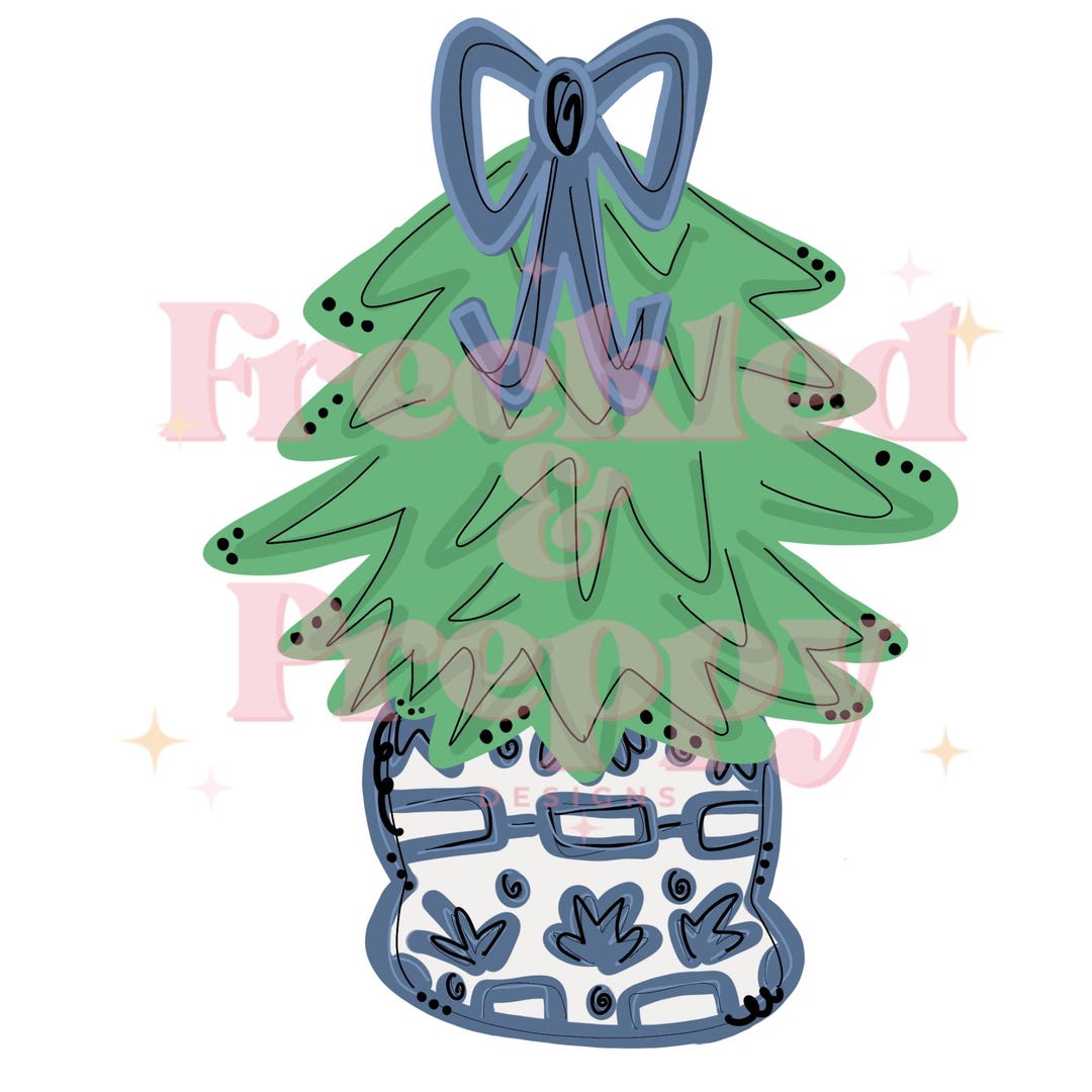 Preppy Christmas Tree PNG Sublimation DTF DTG - Etsy