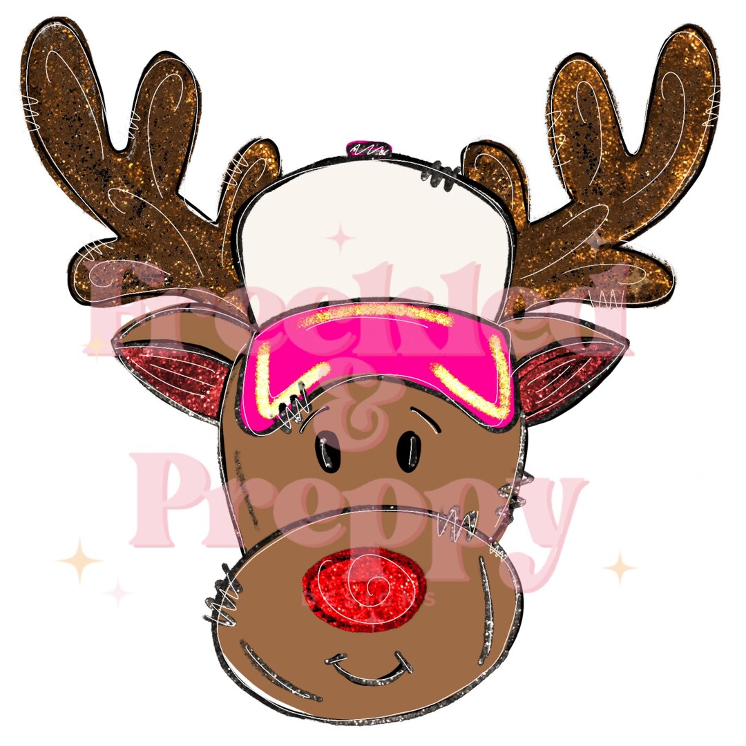 Preppy Reindeer Trucker Patch Hat Christmas PNG Sublimation DTF DTG - Etsy