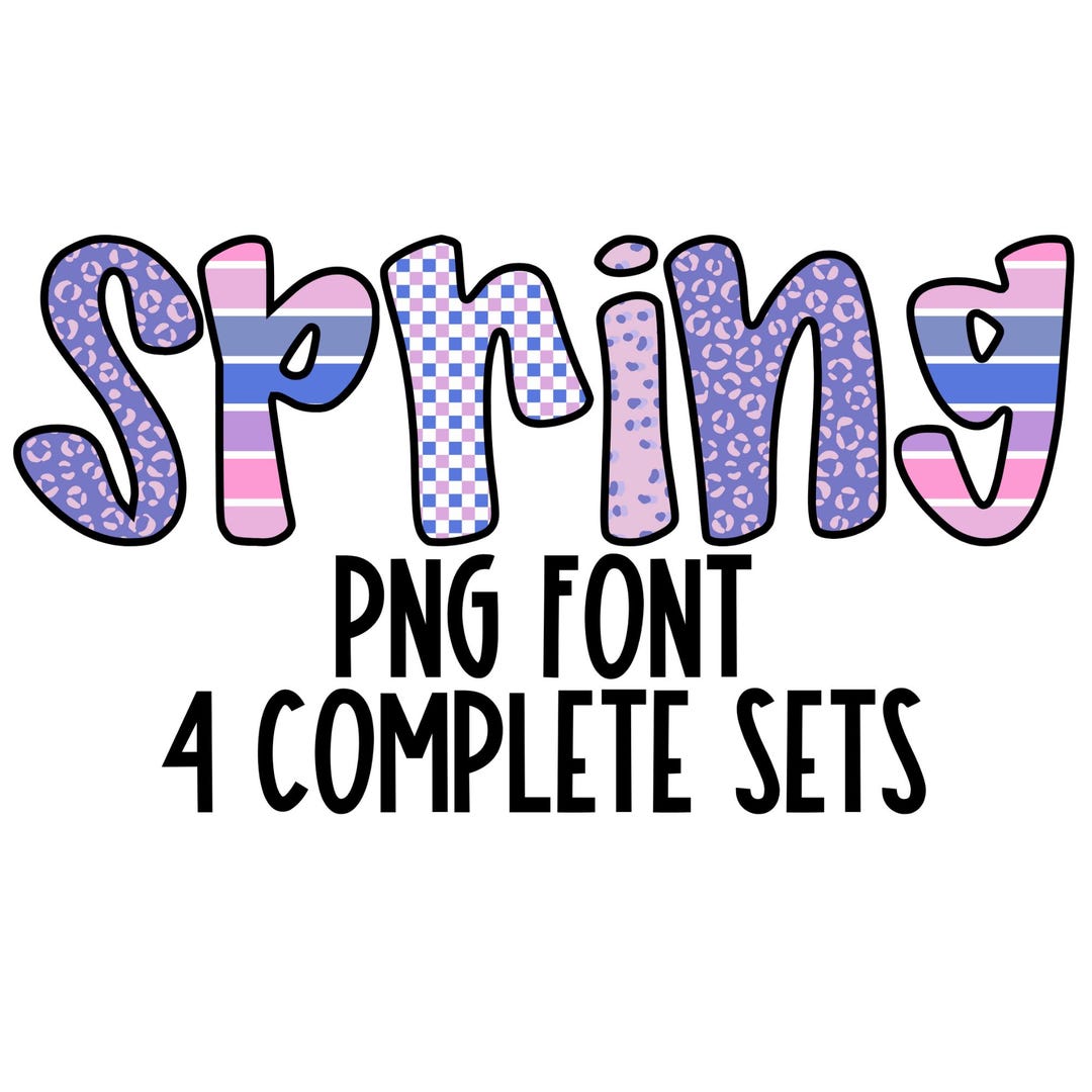 Spring Preppy Font Alpha Png - Etsy
