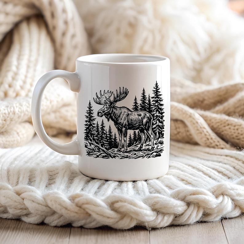 Moose SVG Bundle 65 Engraving Designs, Vector Graphic Moose Wildlife ...