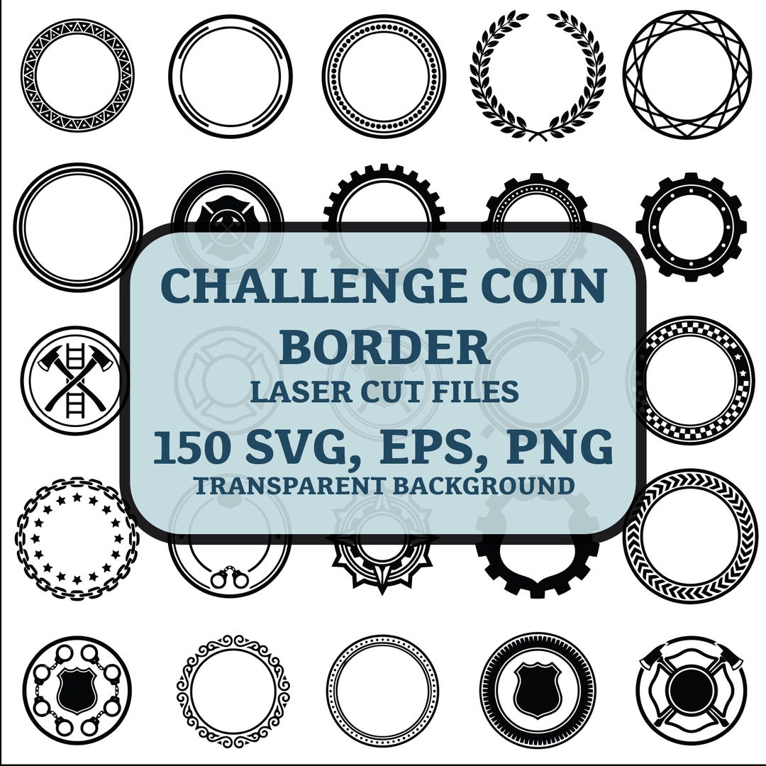 Challenge Coin Border Mega Bundle, 150 Coin Frame Designs, Military ...