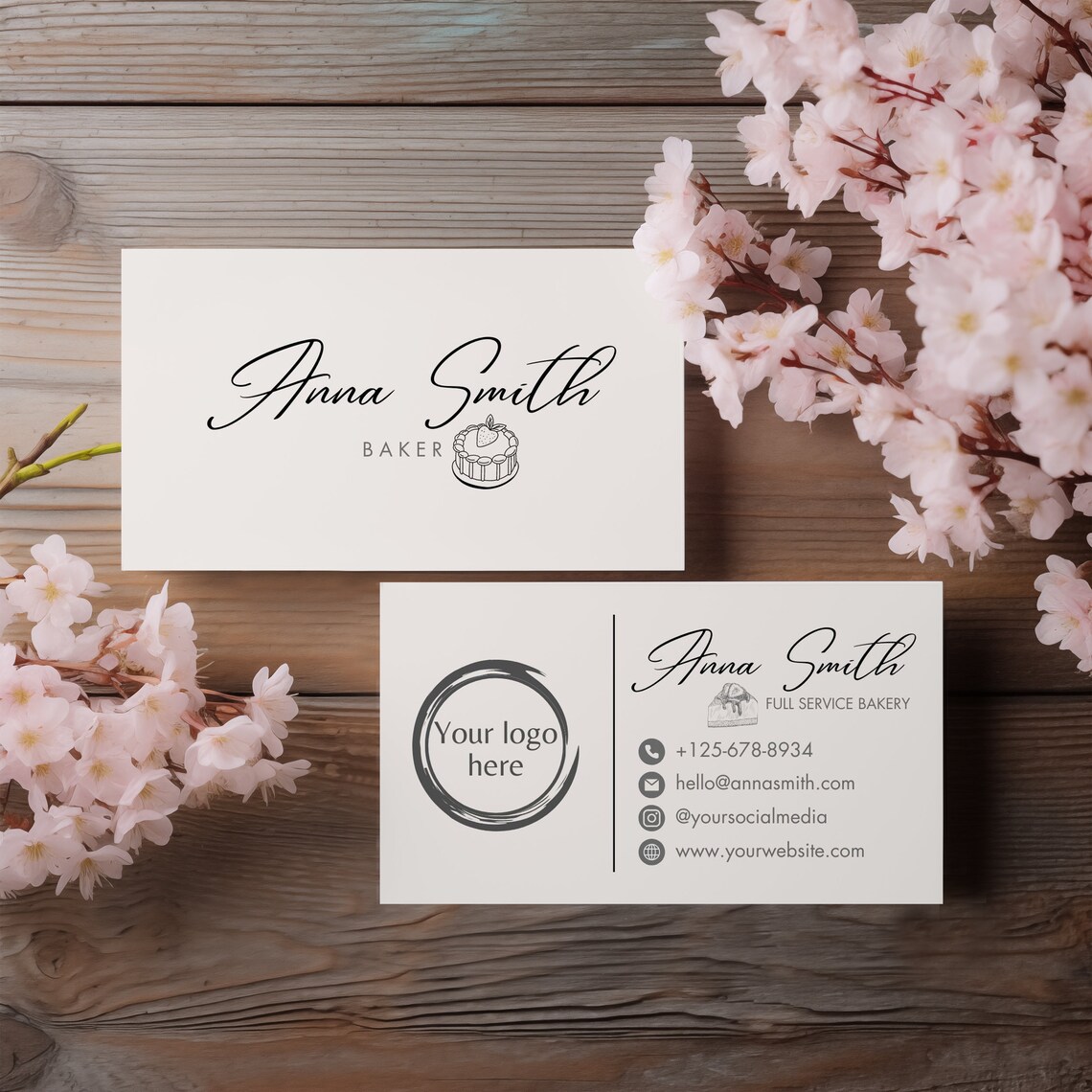 Baking Business Card Template, Baker Calling Card, Baker Business Card ...