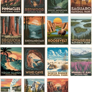 All Set of 63 US National Park Travel Posters, Digital Download, Wall ...