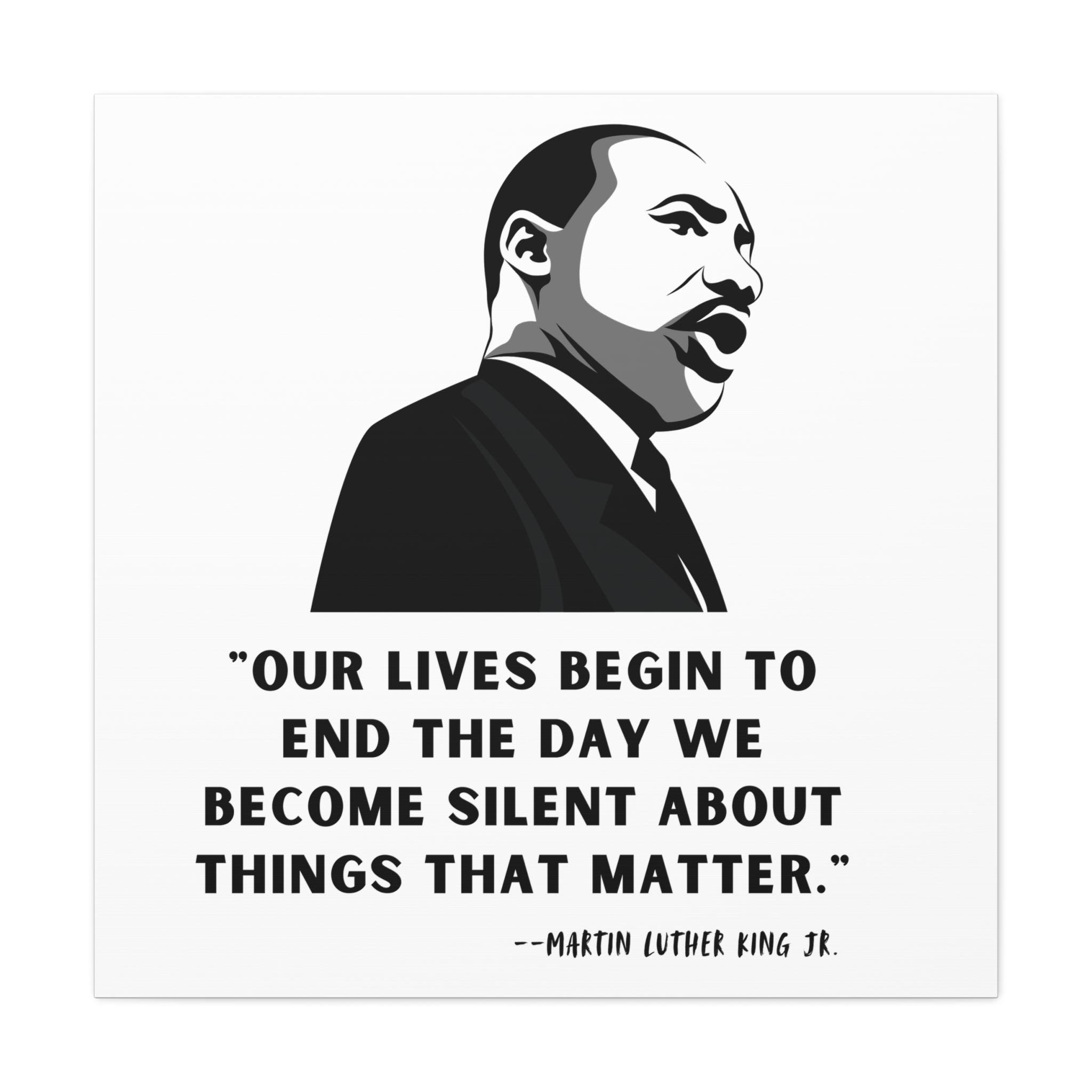 MLK Jr Canvas Print, Social Justice Artwork, MLK Quote Decor, Matte ...