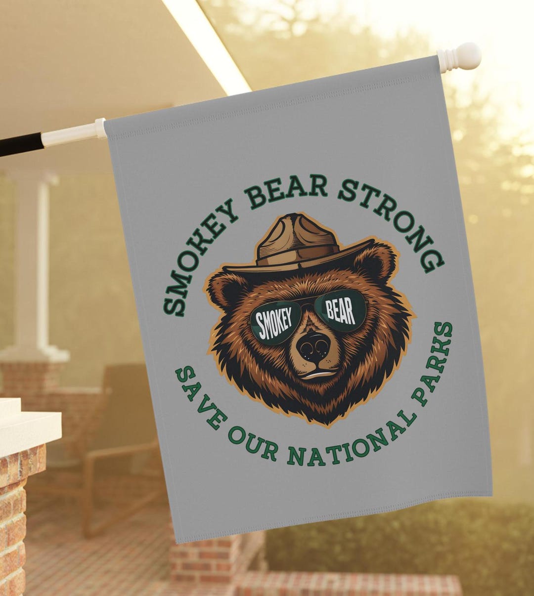 Smokey Bear Save Our National Parks Banner, Anti DOGE Sign, Civil ...