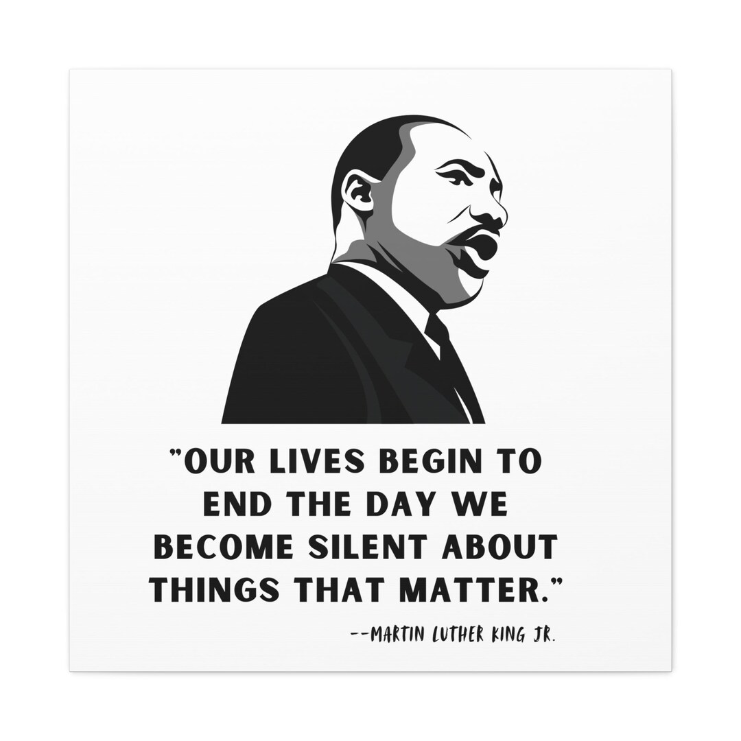 MLK Jr Canvas Print, Social Justice Artwork, MLK Quote Decor, Matte ...