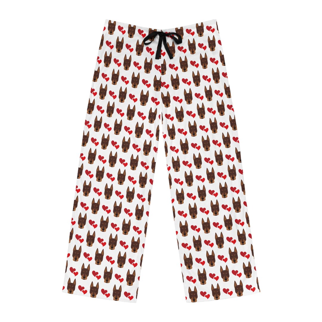 Doberman Pincher Dog Unisex Pajama Pants, Comfy Lounge Sleepwear, Cute ...