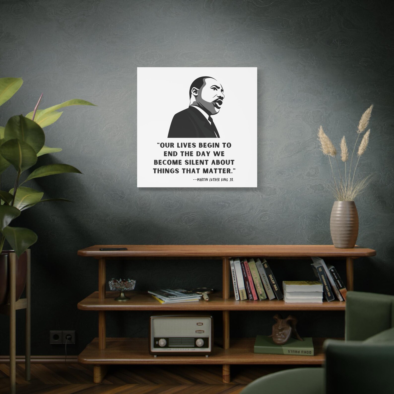 MLK Jr Canvas Print, Social Justice Artwork, MLK Quote Decor, Matte ...