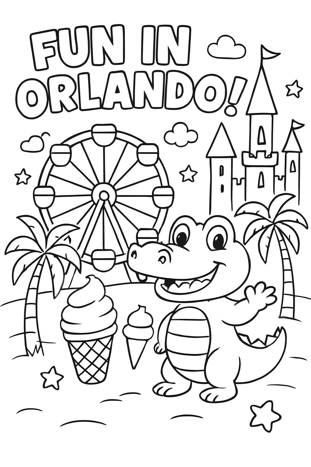 Orlando Kids Coloring Page, Printable Coloring, Children's Activity ...