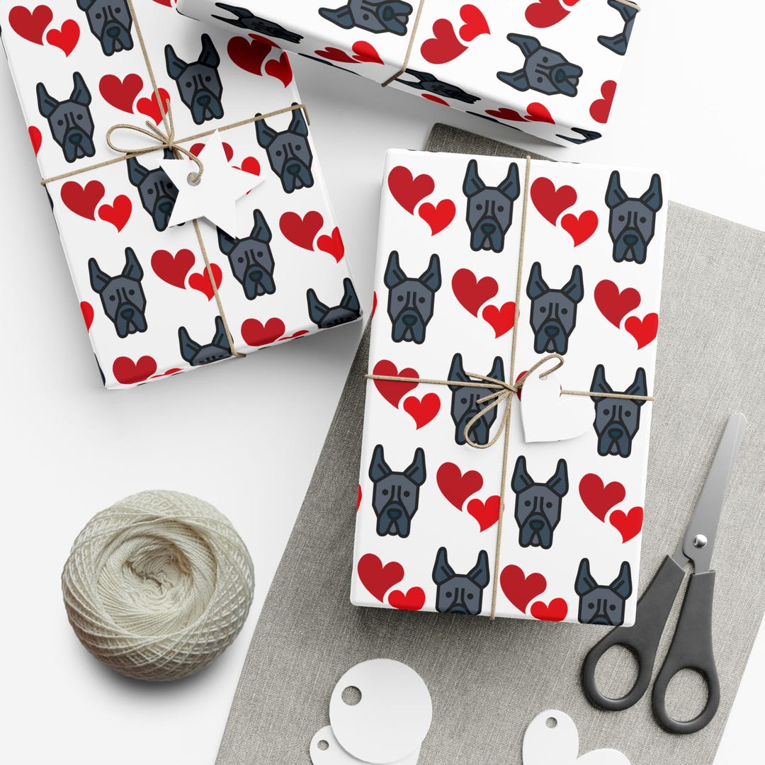 Great Dane Gift Wrap Papers, Premium Wrapping Paper - Dog Lover Gift ...