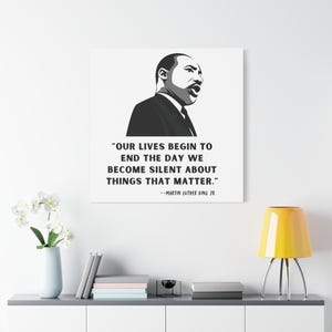 MLK Jr Canvas Print, Social Justice Artwork, MLK Quote Decor, Matte ...