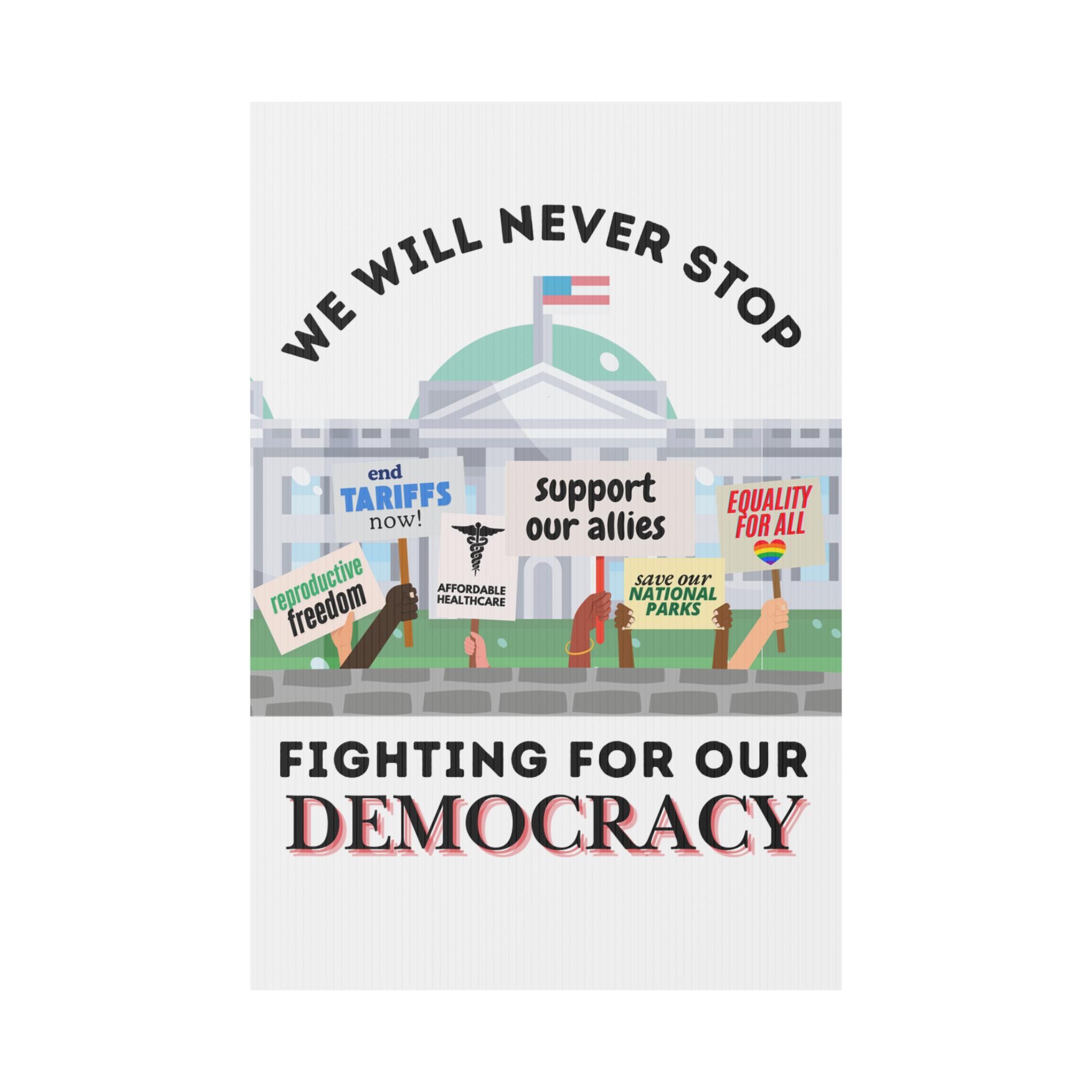 Anti-trump Political Yard Sign, No Kings Protest March Sign, Political ...