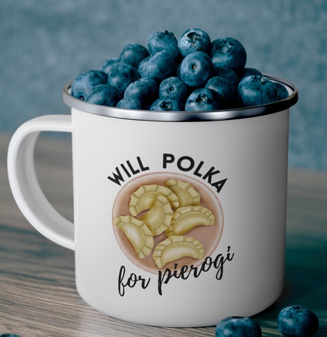 Pierogi Mug, Enamel Dumpling Cup, Camping Mug, Gift From Poland, Foodie ...