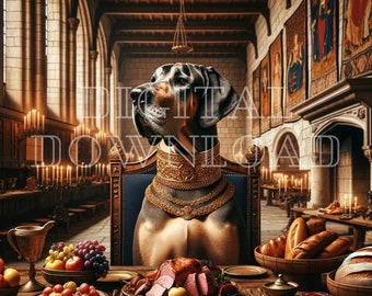 Royal Medieval Rottweiler Digital Art - Noble Dog Feast Wall Art ...