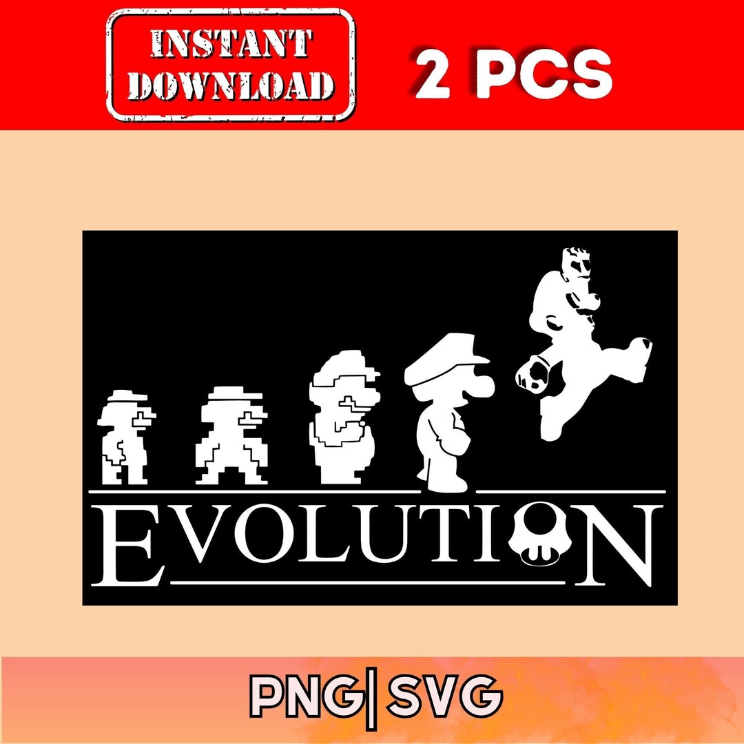 Super Mario Evolution Svg Png,Super Mario y Toad Evo Vector,Mario Bros ...