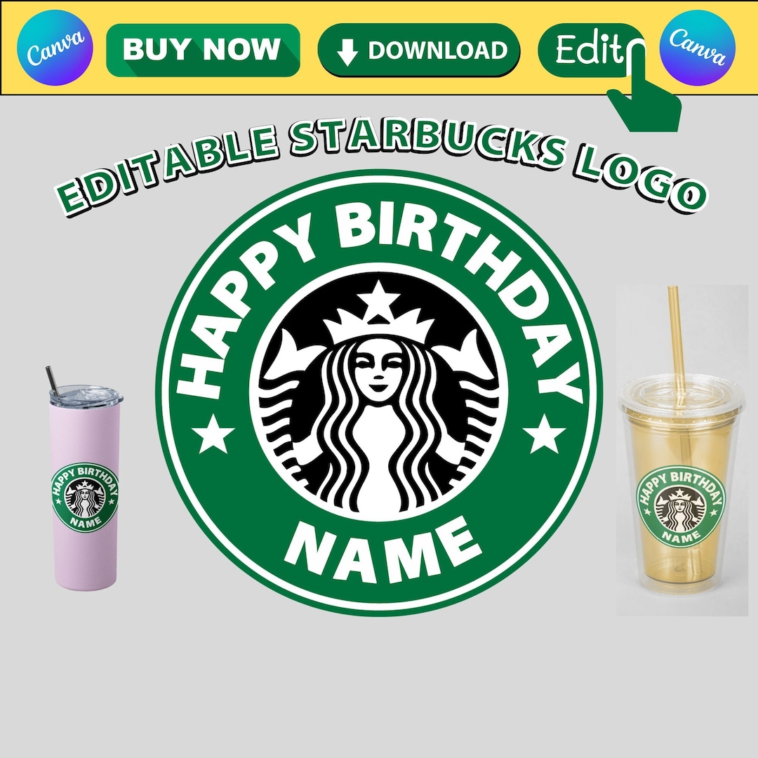 Editable Starbucks Coffee Logo With Canva,customizable Starbucks Logo ...