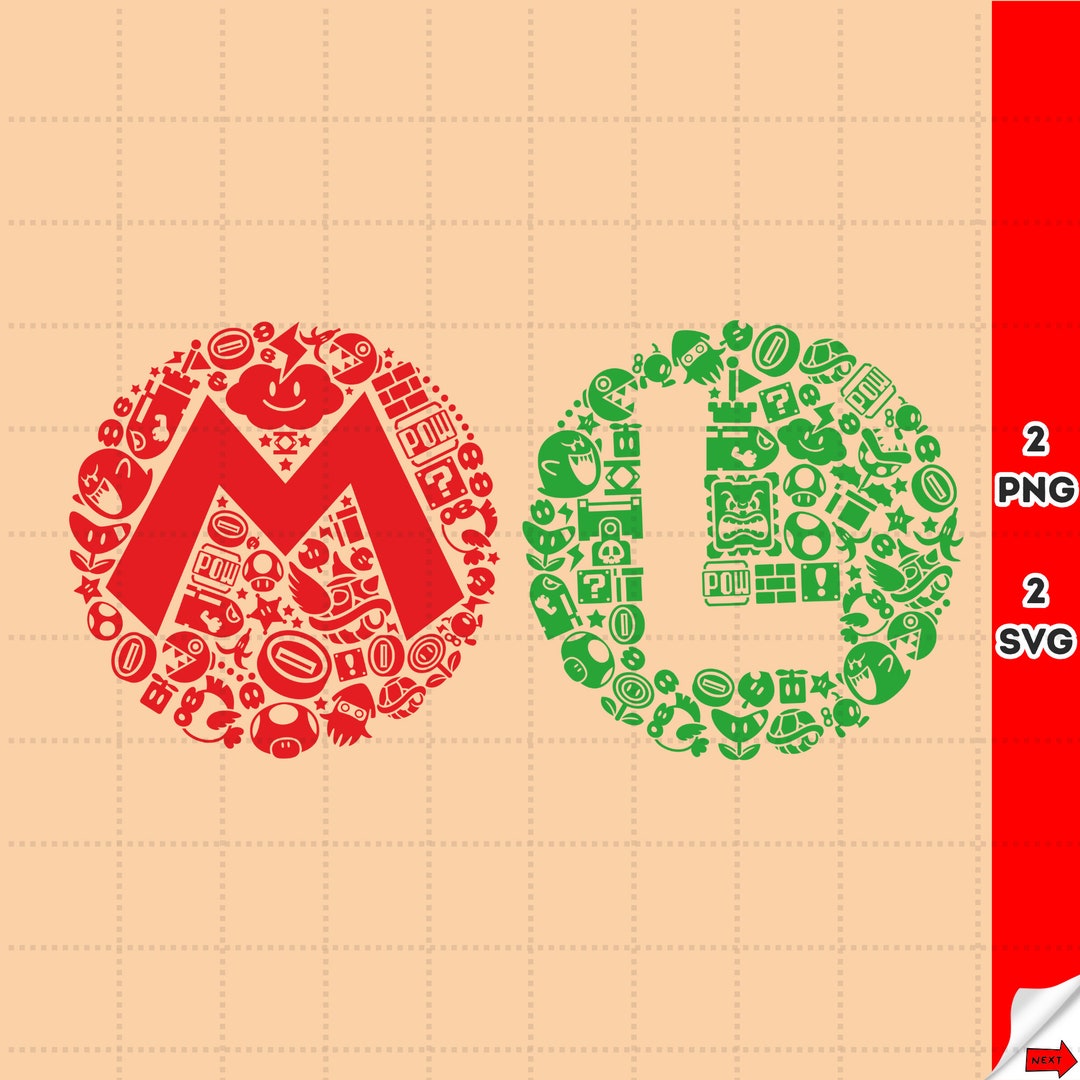 Super Mario Brothers Emblem Logo Svg Png,super Mario Bros Bundle,super ...