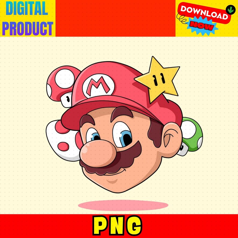 Super Mario Face Logo Png,super Mario and Items Png,super Mario Yoshi's ...
