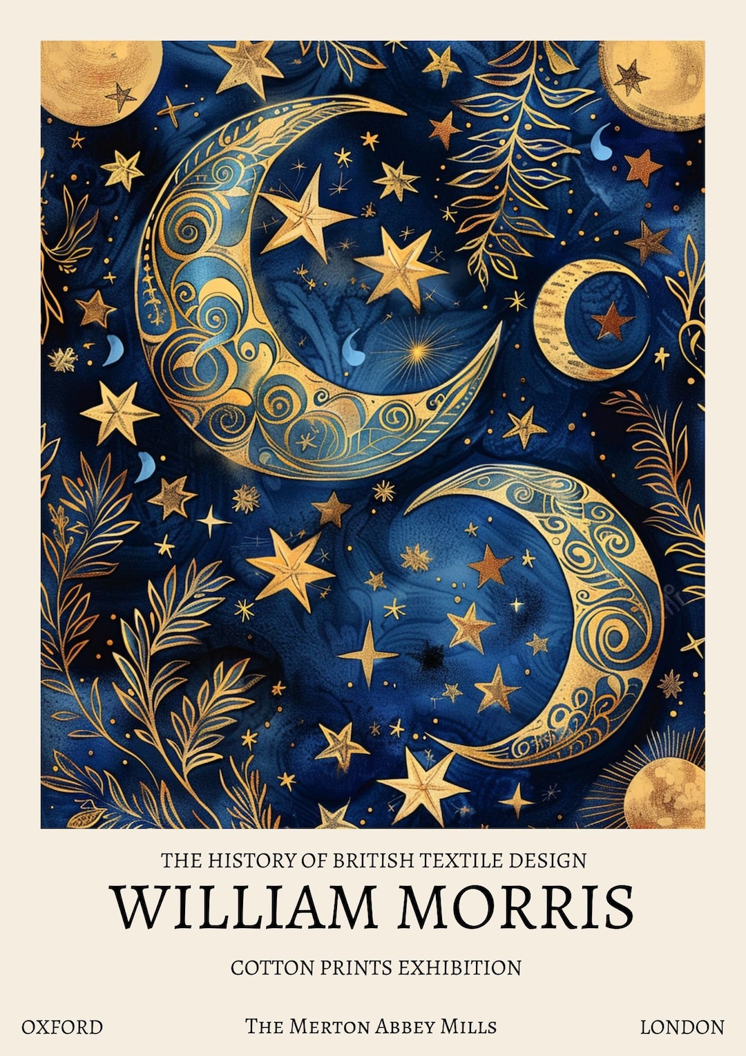 William Morris, Night Stars and Moon, Floral Prints, Poster Art ...